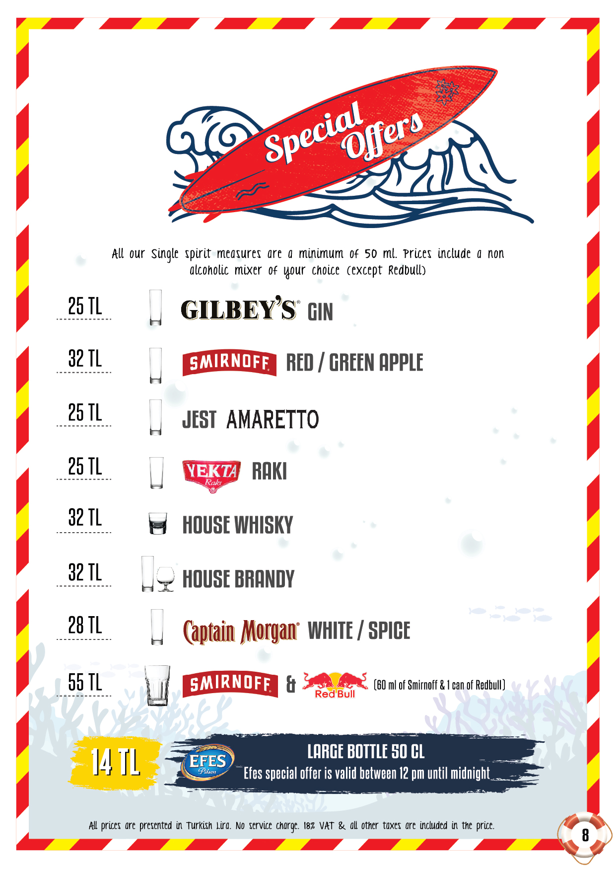 QR Menu Drinks – The Reef Bar Bistro Club